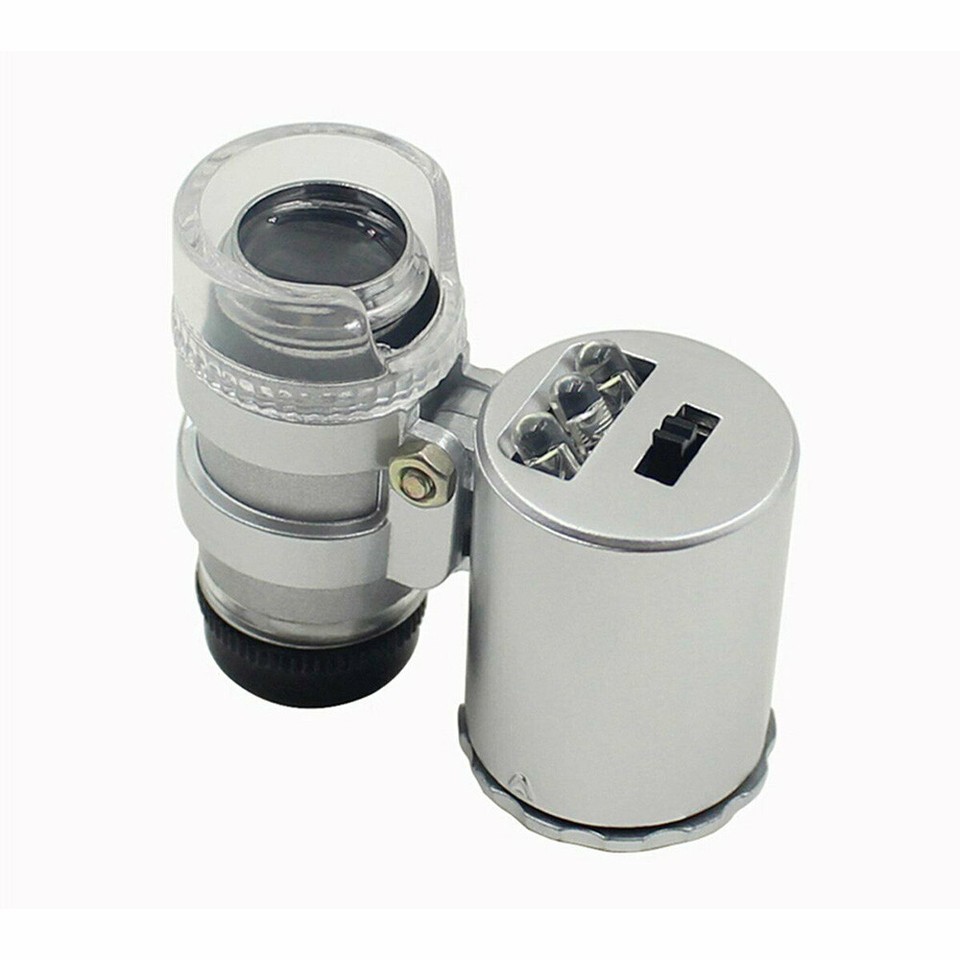 60X Magnifying Loupe Jewelry Jewelers Pocket Magnifier Loop Eye Coins ...