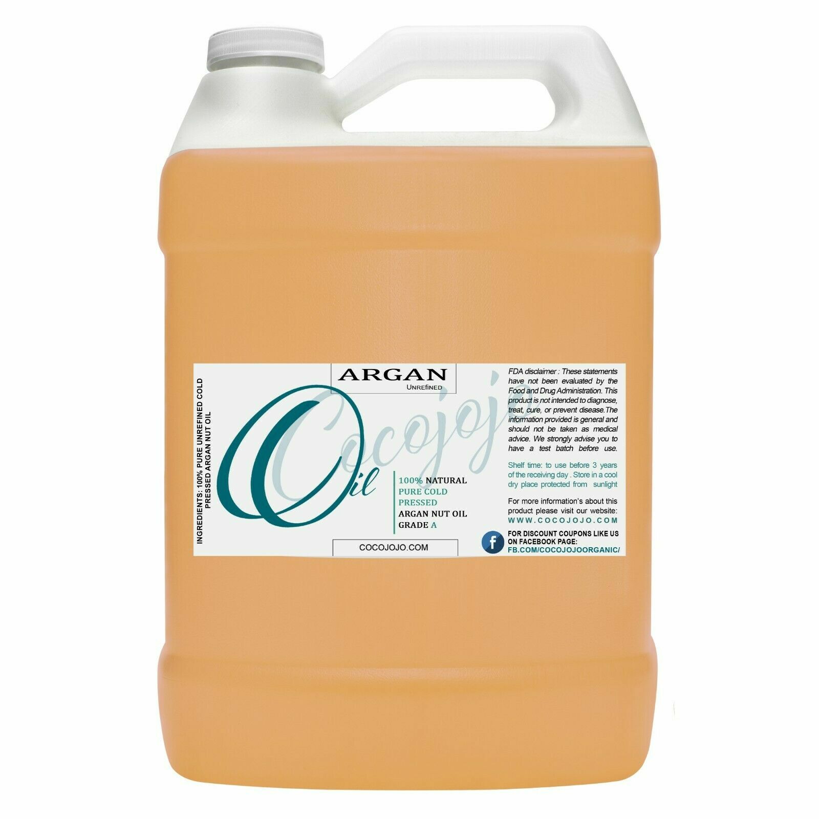 Moroccan Argan Oil 128oz 1 gal Argon Oil Pure All Natural Cold Pressed ...