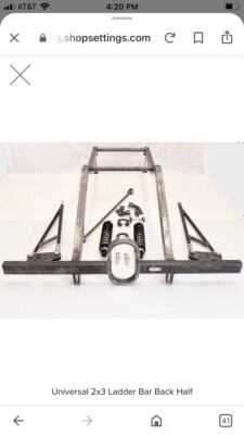 Ladder Bar 32" Back Half Kit W/2x3 Frame Rails W/QA1 Shocks | eBay