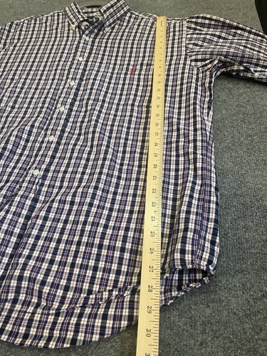 Ralph Lauren Blaire Shirt L Blue/red/white Plaid Button Down Long ...
