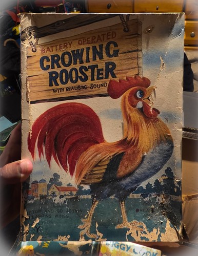 1960s Vintage YONEZAWA Japanese Battery Powered Crowing Rooster With ...