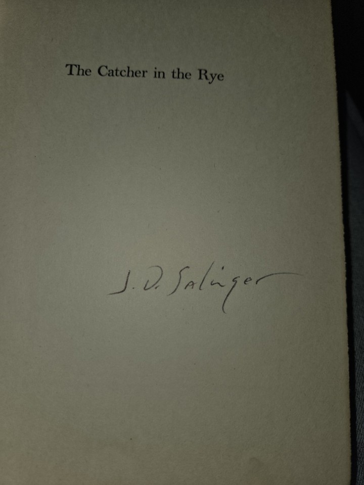 J.D. Salinger Catcher in the Rye 1st Edition Signed No COA | eBay