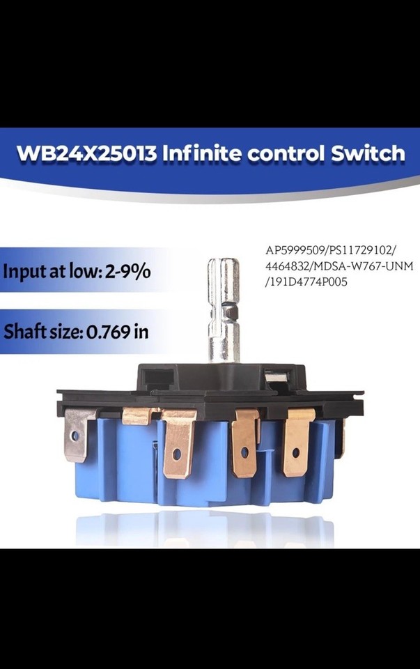 WB24X25013 Range Infinite Control Switch For GE PS11729102 MDSA-W767 ...