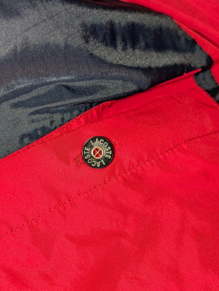 Vintage LACOSTE Jacket Size L Oversize Outdoor Casual Style Red 90s ...