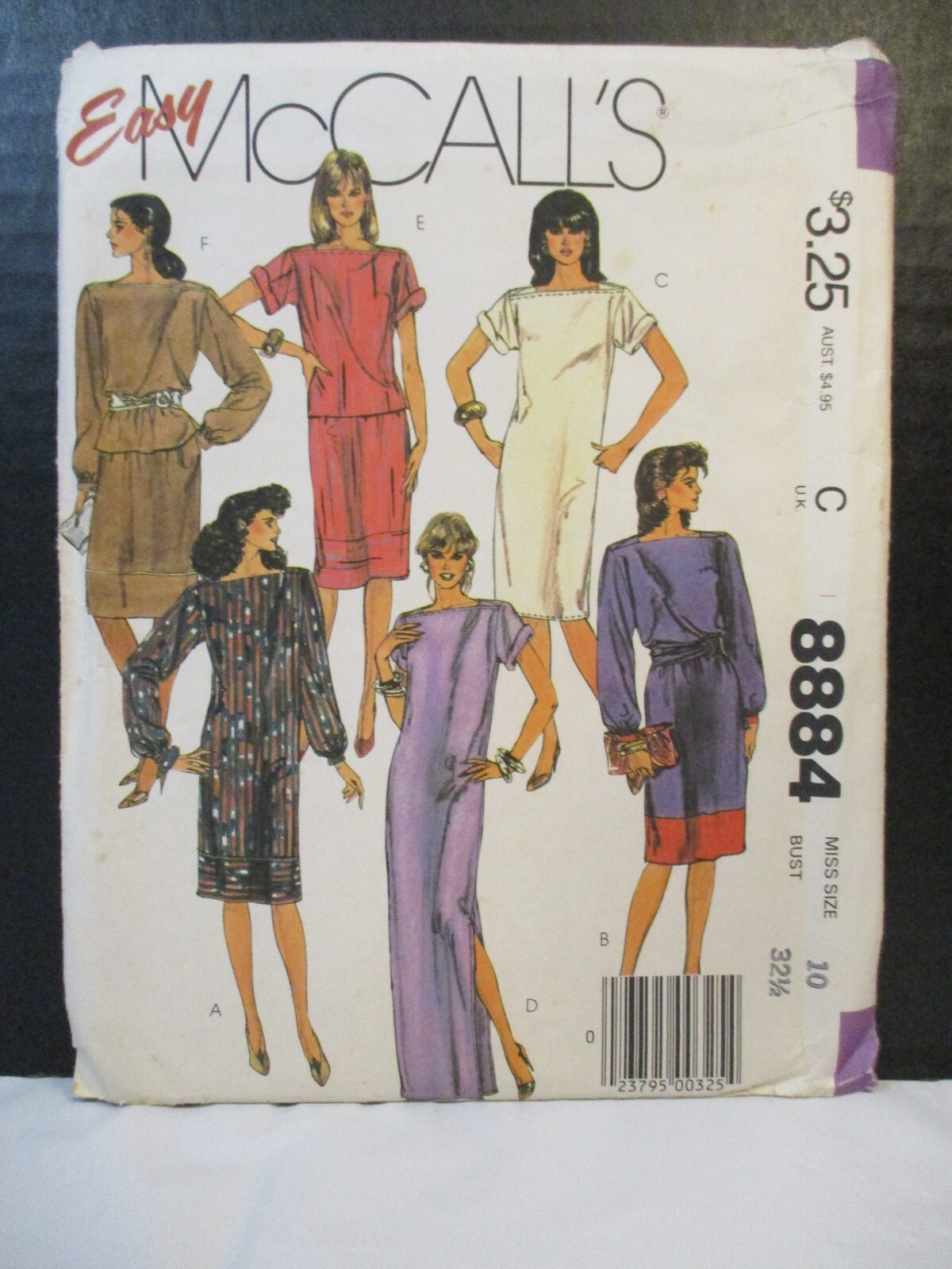 McCall's Pattern 8884 Miss Size 10 B 32.5 Dress Top Skirt Sash Uncut ...