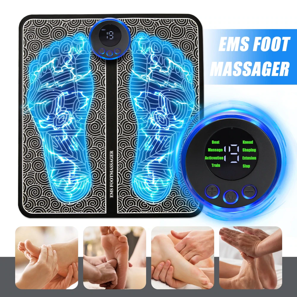 EMS Foot Massager Leg Electric Deep Reshaping Kneading Muscle Pain ...