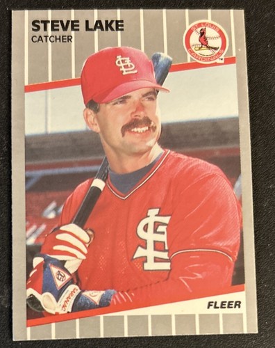 1989 Fleer Steve Lake Baseball Card #454 Cardinals Catcher VG O/C | eBay