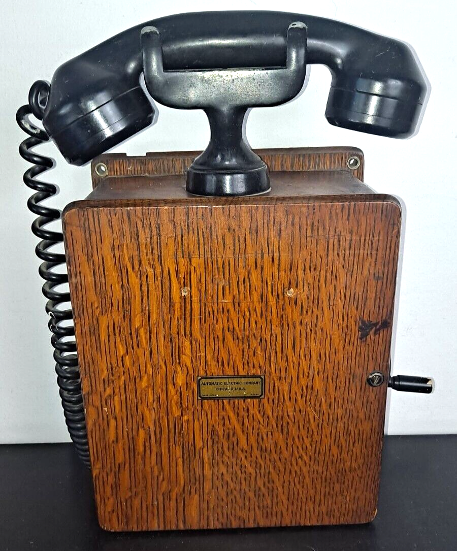 Automatic Electric Company, Chicago Monophone Wood Box Telephone D-78 ...