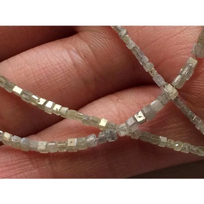 1.5mm-2.5mm White Gray Sparkling Diamonds Box Cube Beads, Faceted ...