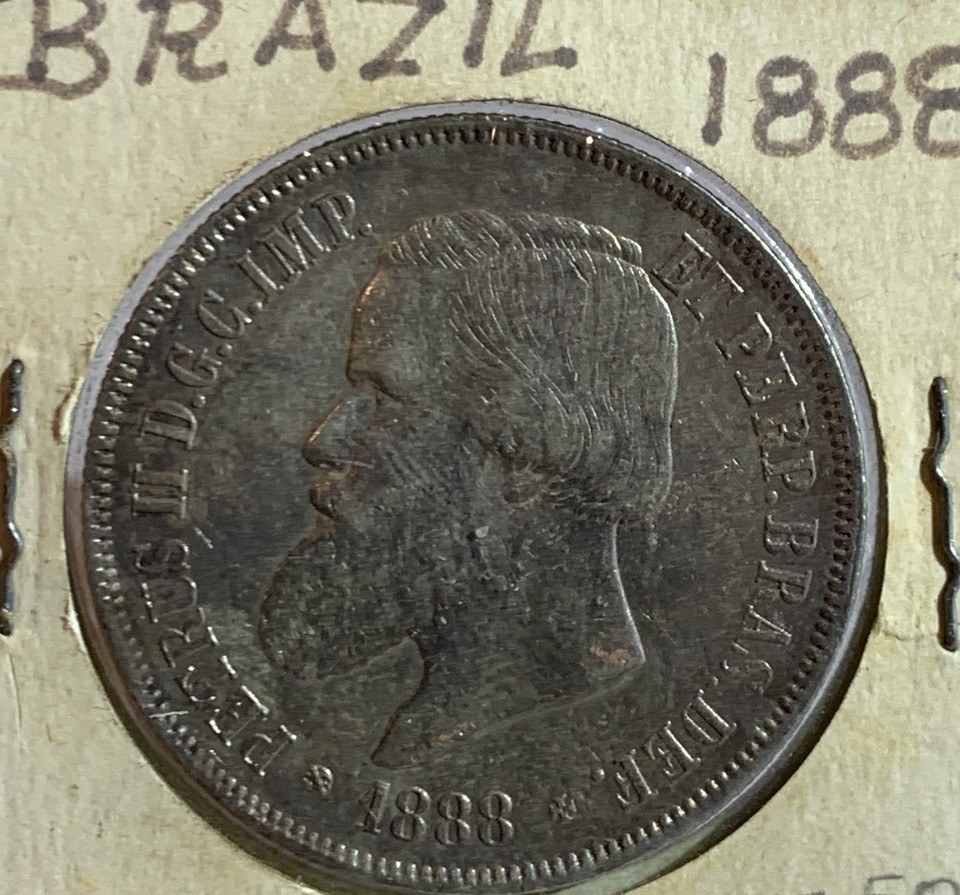 1888 BRAZIL 2000 REIS SILVER COIN AU | eBay