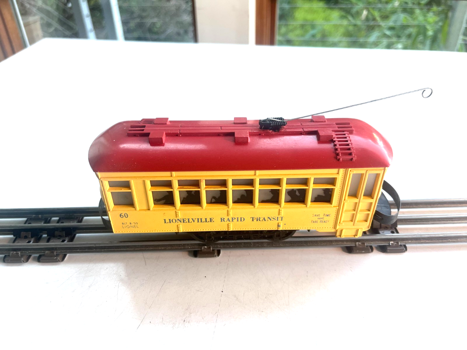 LIONEL 60, C-7, YELLOW LIONELVILLE RAPID TRANSIT TOLLEY, TESTED ...