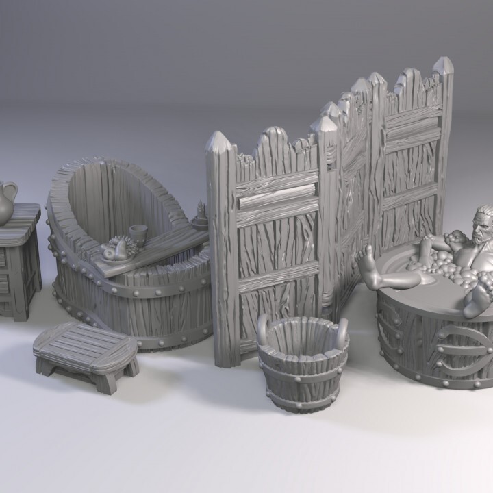 28mm Medieval Bathroom Dungeons & Dragons DnD D&D Village Furniture ...