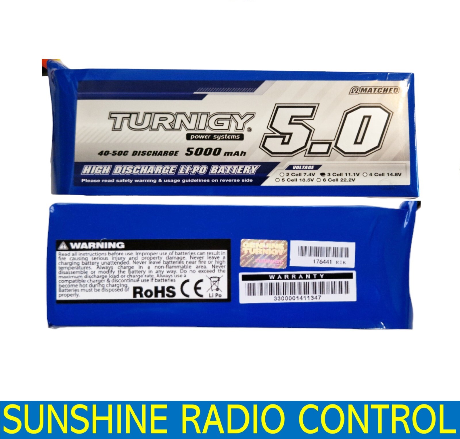 Arrma Typhon Limitless Batteries Turnigy 5000mAh 3S 40-50C Lipo Battery ...