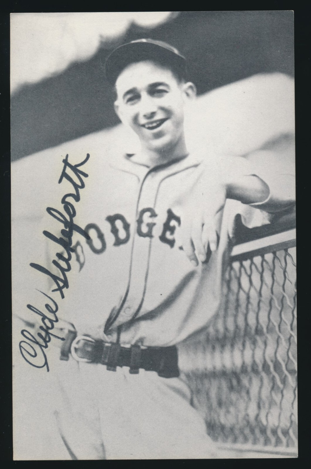 CLYDE SUKEFORTH (1926-1945 Dodgers, Reds) -Autographed Picture (d.2000 ...