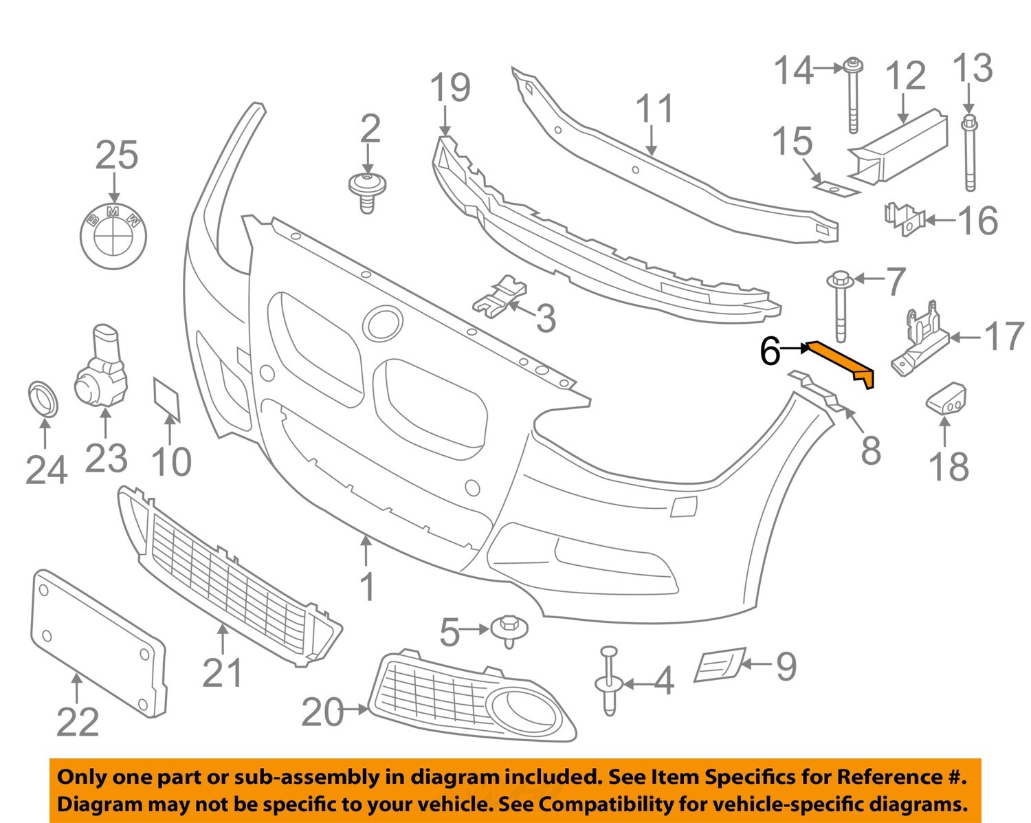 BMW OEM 14-16 228i Front Bumper Grille-support Right 51117245764 for ...