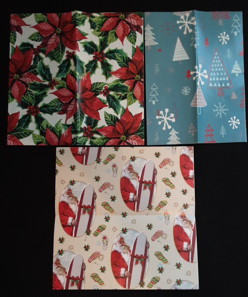 Vintage Christmas Unused Folded Wrapping Paper Sheets - Lot Of 12 | eBay