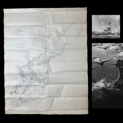 LARGE!! WWII 1945 Operation Iceberg Battle of Okinawa Air and Navy ...