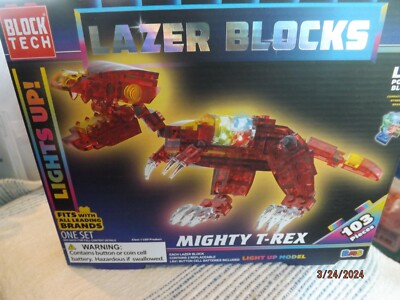 Block Tech Lazer Blocks Light Up Mighty T-Rex -103 Pieces-NIB | eBay