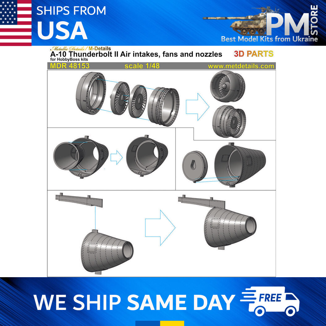 Metallic Details MDR48153 A-10 Thunderbolt II. Air intakes fans and ...