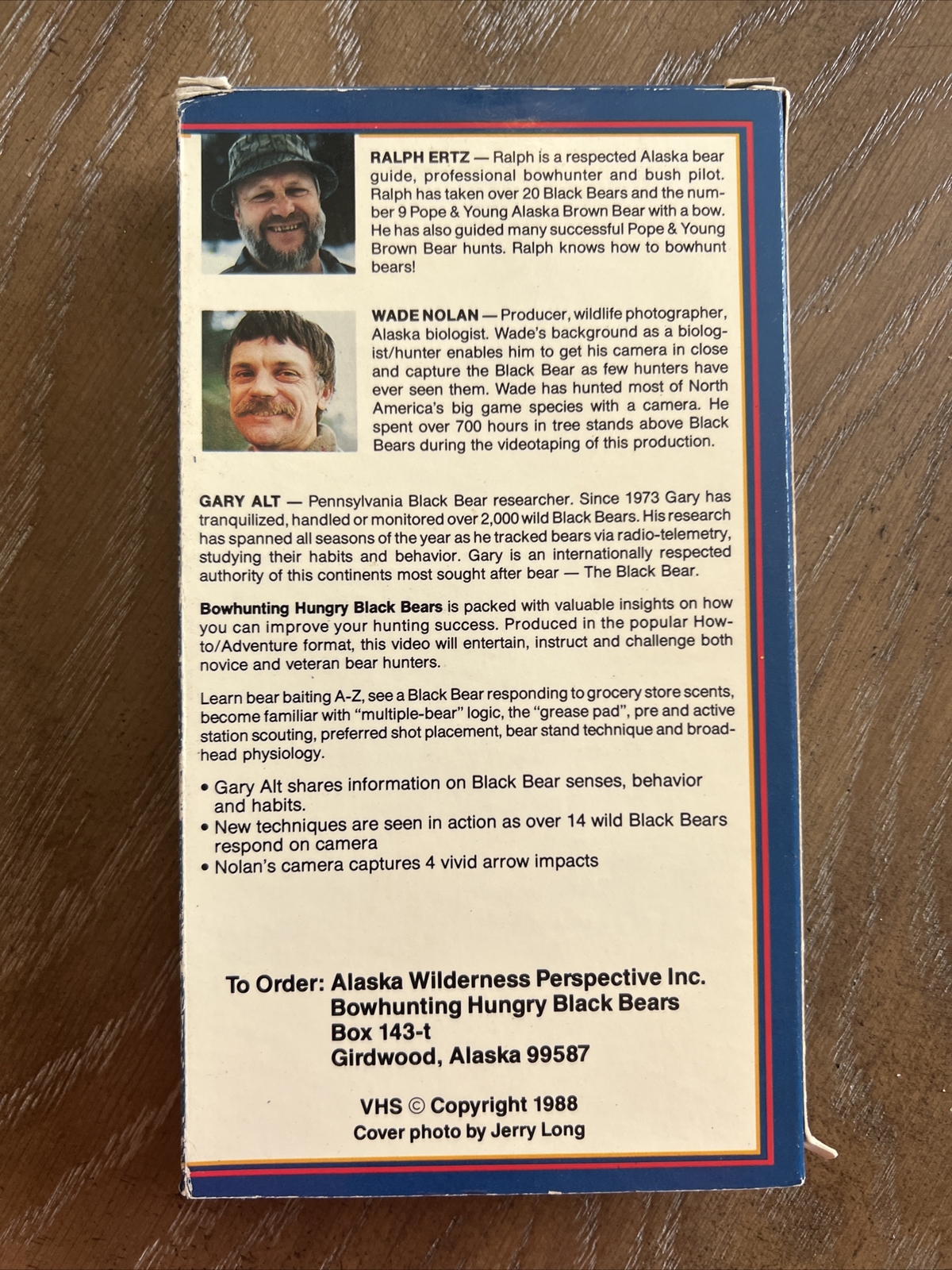 Bowhunting Hungry Black Bear VHS TAPE HUNTING 1988 WADE NOLAN RALPH ...