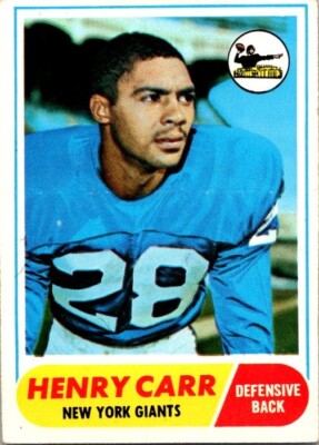 1968 TOPPS FOOTBALL #57 HENRY CARR MID GRADE JA | eBay