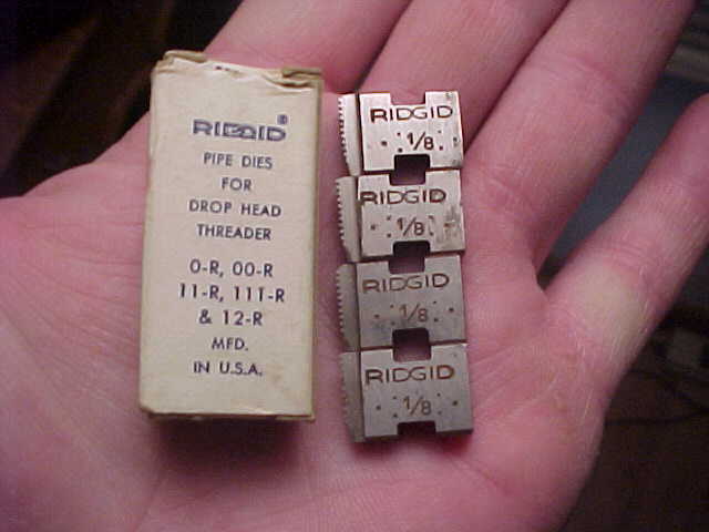 NOS RIDGID Tool 0R 00R 12R 11R Die Head RH Die 4 Piece Set 1/8" Pipe ...