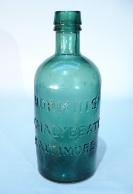 HOPKINS CHALYBEATE BALTIMORE NICE GREEN COLOR MINERAL WATER BOTTLE | eBay