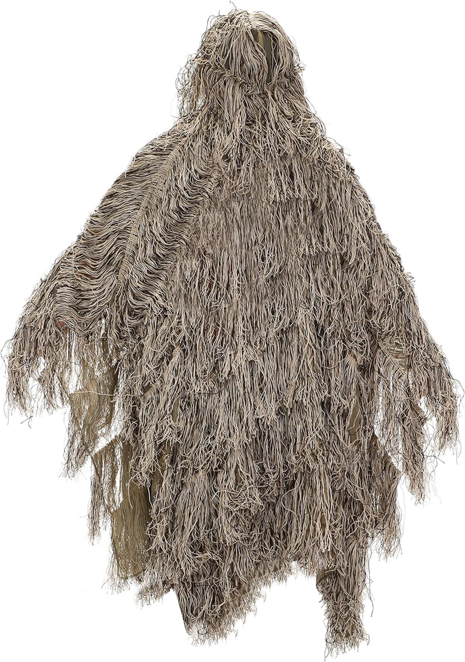 Ghillie Suit Poncho for Hunting Bird Watch Gilly Camouflage Cloak Green ...