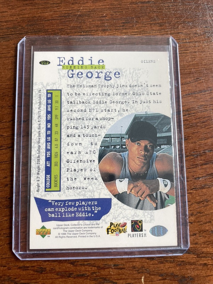 1996 Upper Deck Collector's Choice - Eddie George Rookie Collection ...