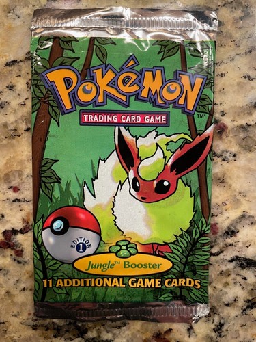 Empty 1999 Pokemon Jungle Booster Pack Wrapper 1ST EDITION Flareon ...
