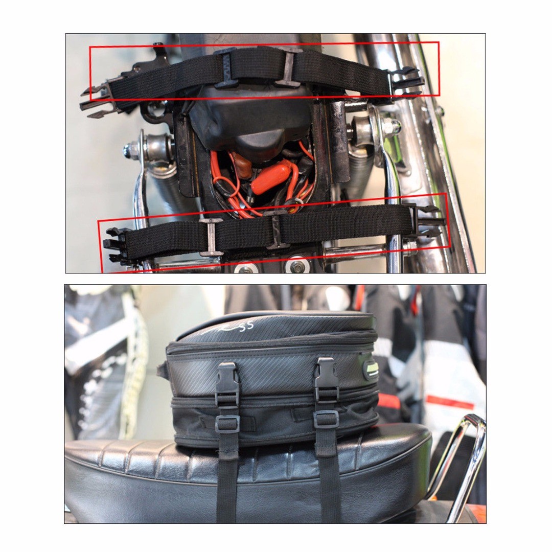 Motorcycle Rear Tail Seat Back Saddle Helmet Waterproof Shoulder Carry ...