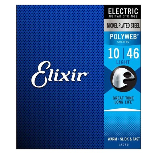 Elixir #12050 Electric Guitar Strings Polyweb Nickel Plated Steel 10-46 Light 733132120505 ...