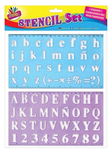 2 x Large Lettering Stencil Set Upper Lower Case Alphabet Number Stencils Kids | eBay UK