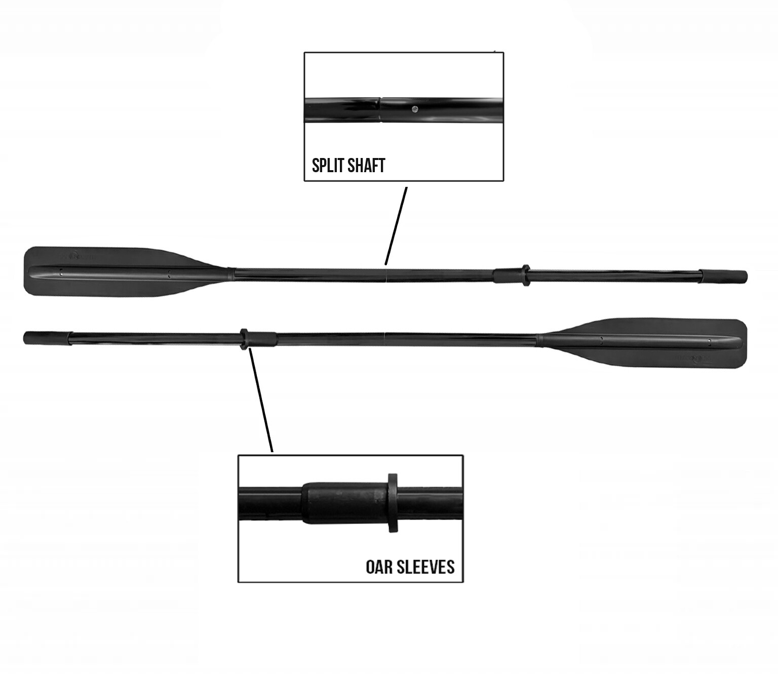 Flat Blade Aluminum Oars with Oar Sleeves, Detachable | eBay