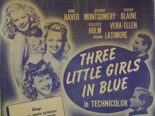 Sheet Music 1946 Three Little Girls in Blue Somewhere in the Night NYC ...