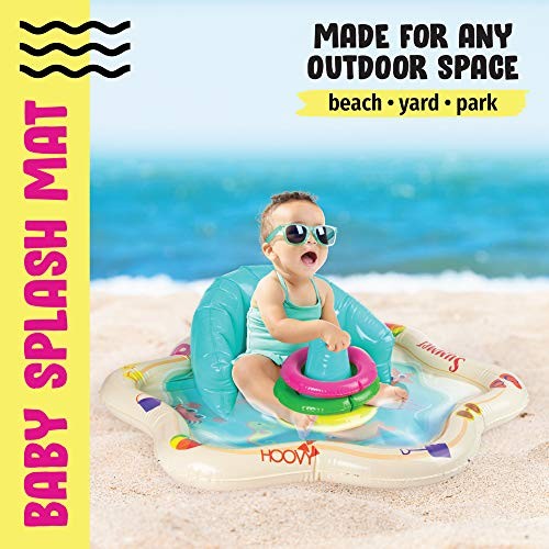 Inflatable Baby Splash Mat with Backrest & Fun Stackable Rings ...
