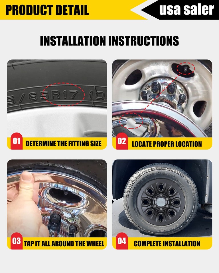 4 Pack 17" Inch Hub Caps Snap On for 2005-2013 Chevy Silverado 1500 Wheel Covers | eBay