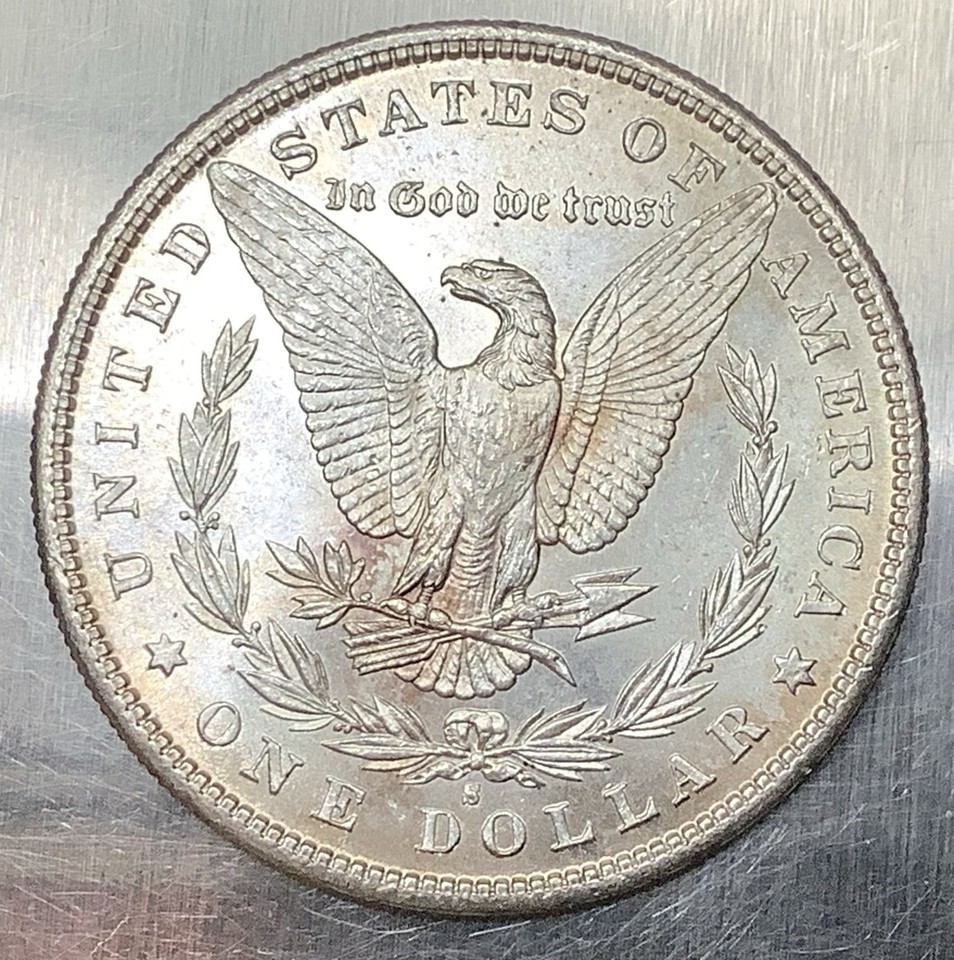 1881-S Morgan Silver Dollar Toned Choice BU Unc 006 Melt Val=$53.90w ...