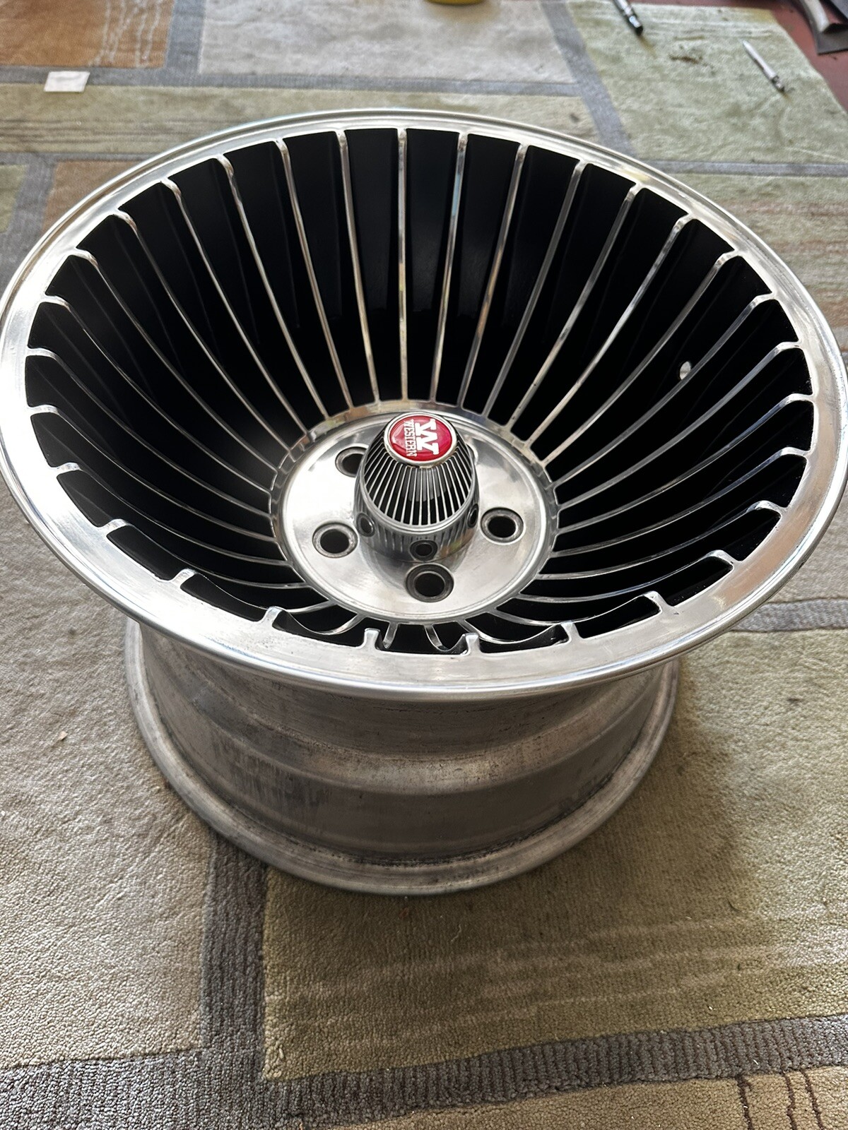 (1) 15x10 WESTERN TURBINE WHEELS 5ON4 1/2 FORD MOPAR VAN 30- SPOKE MAG ...