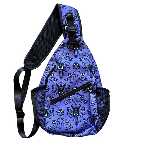 Gothic Spooky Creatures Crossbody Bag Haunted Mansion Halloween Purple ...