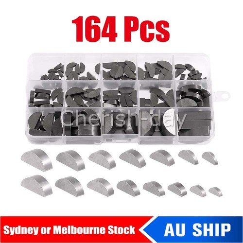 164Pcs 17 Sizes 2mm-10mm Woodruff Keys Half Moon Semicircle Bond Key ...