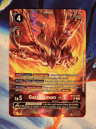 Garudamon Ace Alternate Art BT15-014 SR Digimon CCG | Exceed Apocalypse ...