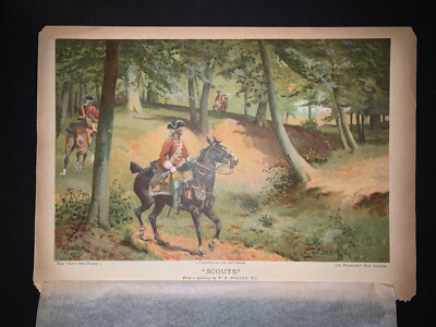antique print- the boys own paper- scouts- 1899 vintage home décor ...
