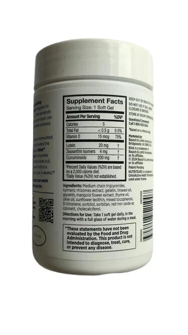 BLINK Nutritears Clinically Proven Supplement for Dry Eyes 50 Softgels ...