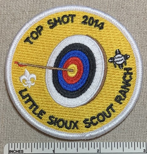 2014 LITTLE SIOUX SCOUT RANCH Boy Scout Top Shot Badge PATCH Archery ...
