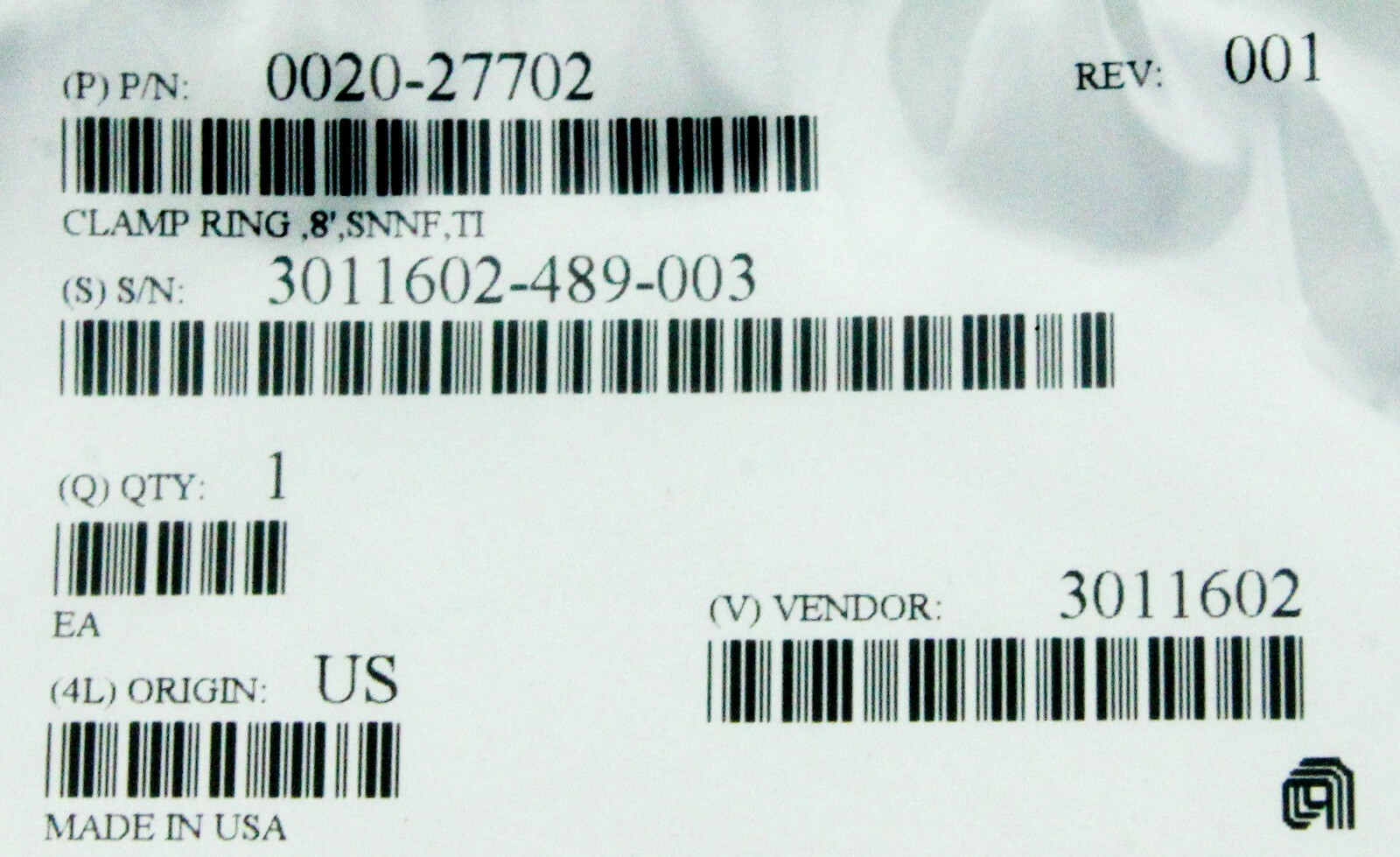 9596 APPLIED MATERIALS CLAMP RING 8 SNNF, TI,3.404MM, 6 PADS 0020-27702 ...