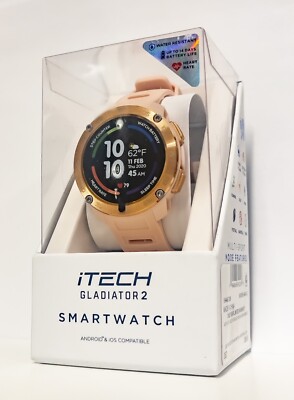 iTech Gladiator 2 Smartwatch (Round Face/Gold Band) | eBay