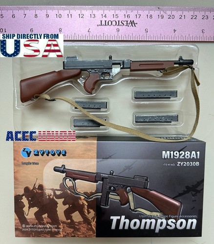 1/6 M1928A1 Thompson Submachine Weapon For 12" Hot Toys PHICEN Soldier ...