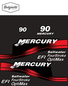 Mercury 90hp sticker set RED EFI or Saltwater Series and Four Stroke | eBay