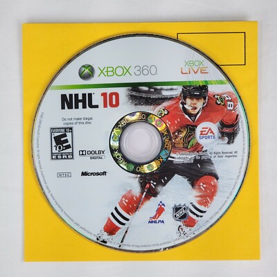 NHL 10 Hockey Microsoft Xbox 360 2009 DISC ONLY Video Game Sports Loose ...